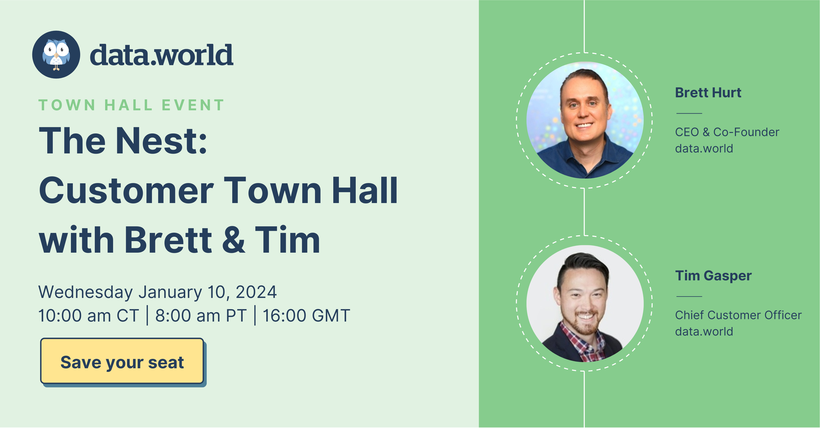 The Nest: Customer Town Hall with Brett & Tim | data.world