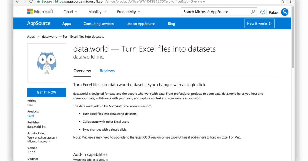data.world + Microsoft Excel | data.world